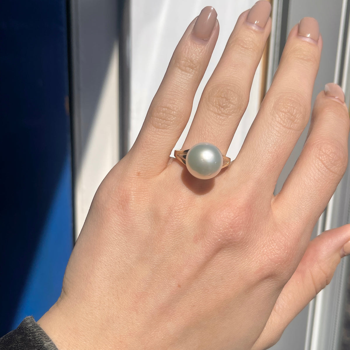 14KT White Gold + Yellow Gold 12mm Paspaley South Sea Pearl Ring – LSJ