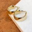 14KT Yellow Gold 10mm Wide Tube Round Omega Hoop Earrings 26mm – LSJ