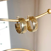 14KT Yellow Gold 10mm Wide Tube Round Omega Hoop Earrings 26mm – LSJ