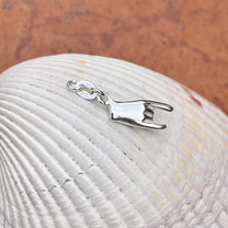 Sterling Silver 3D Italian Mano Cornuto Pendant Charm – LSJ