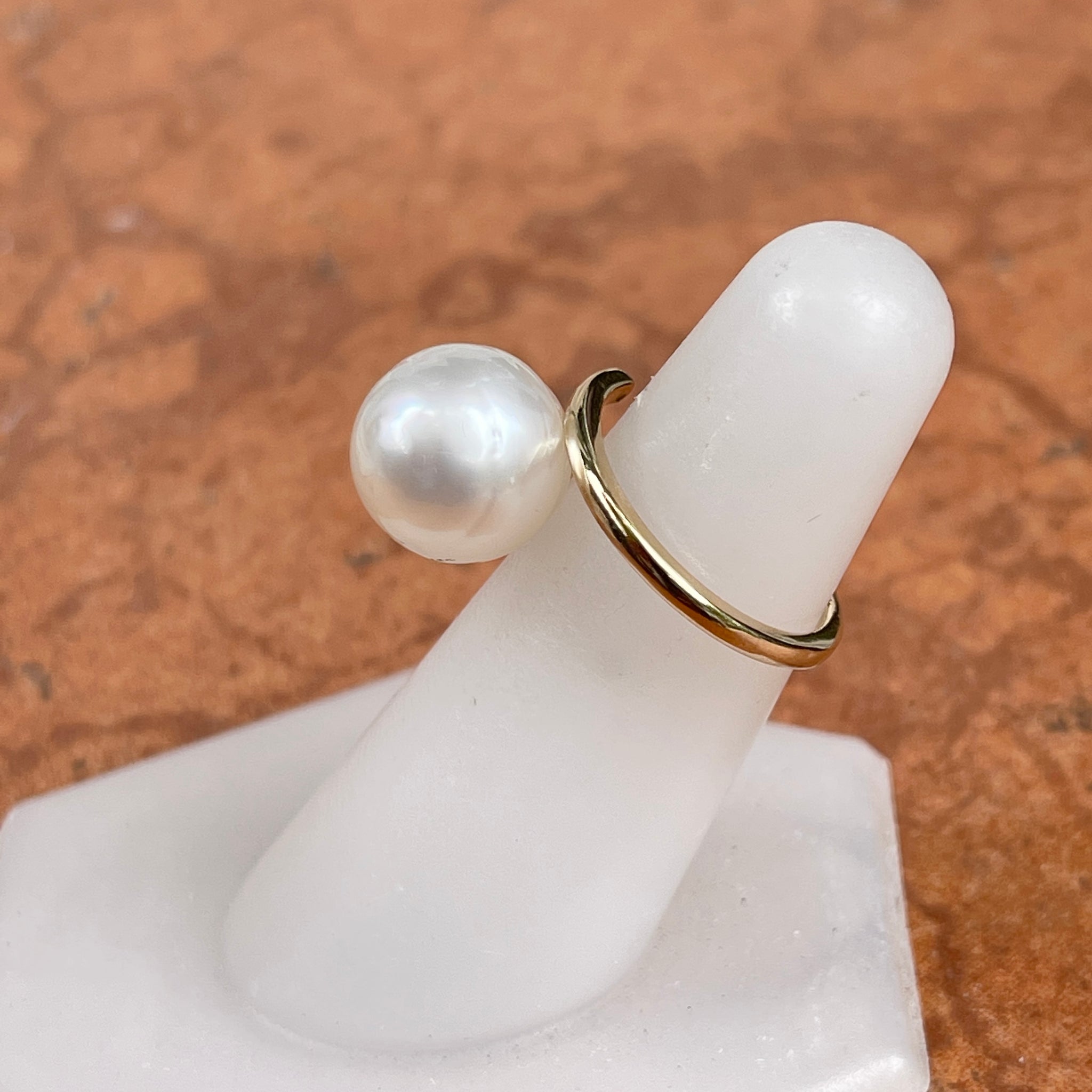 14KT Yellow Gold 12mm Paspaley South Sea Pearl Bypass Ring – LSJ