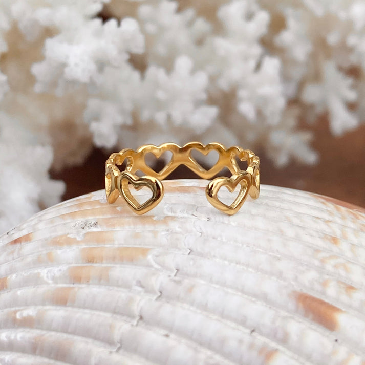 Gold Plated Sterling Silver Open Hearts Toe Ring – LSJ