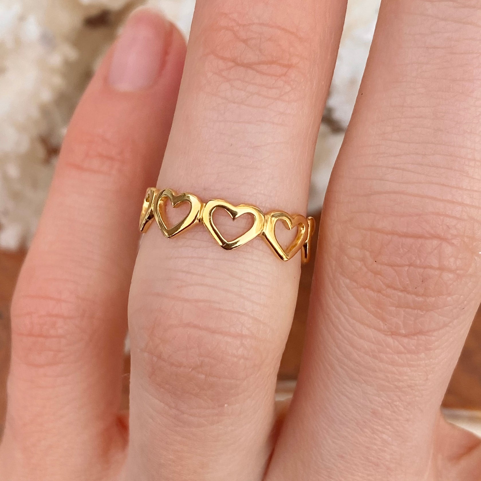 Gold Plated Sterling Silver Open Hearts Toe Ring – LSJ